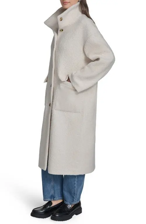 LEVI'S Bouclé Longline Cocoon Car Coat - Cream