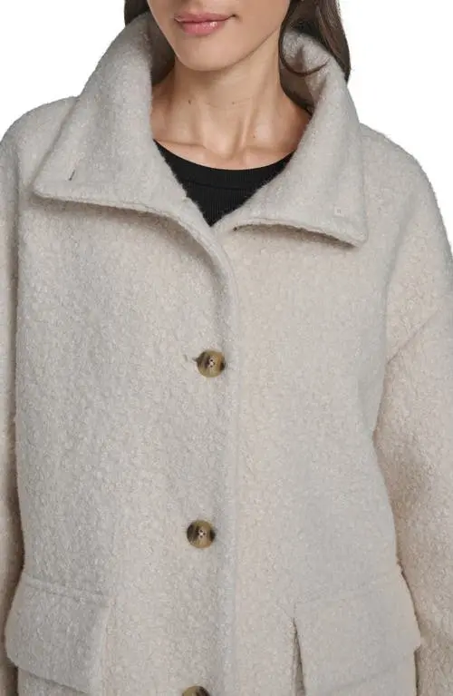 LEVI'S Bouclé Longline Cocoon Car Coat - Cream