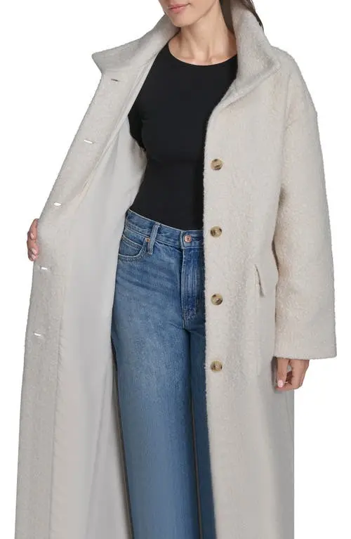 LEVI'S Bouclé Longline Cocoon Car Coat - Cream