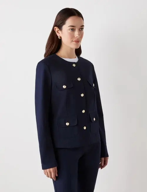 FINERY LONDON Imogen Ponte Jersey Jacket