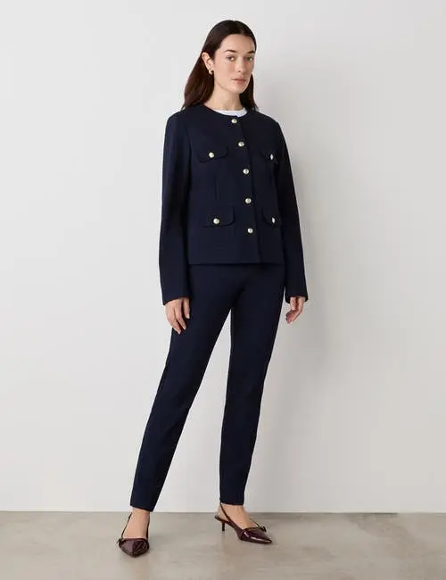 FINERY LONDON Imogen Ponte Jersey Jacket