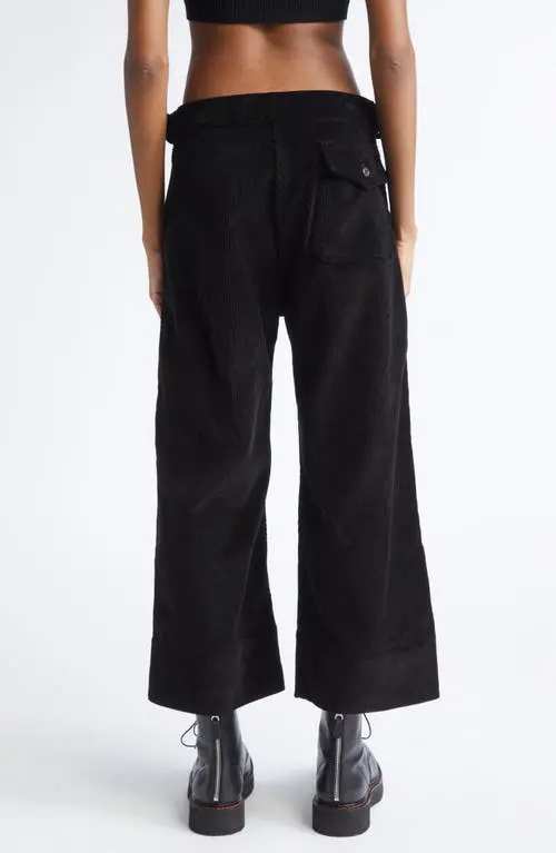 R13 Relaxed Corduroy Crop Work Trousers