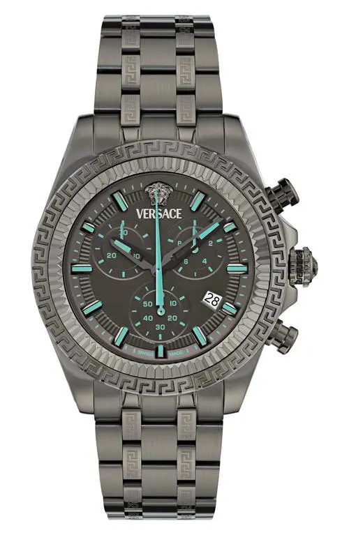 Versace Fornax Chronograph Bracelet Watch - Ip Gunmetal