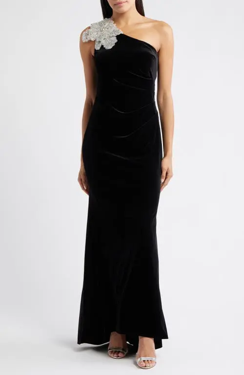 Eliza J One-shoulder Velvet Gown