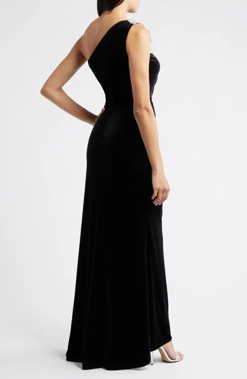 Eliza J One-shoulder Velvet Gown