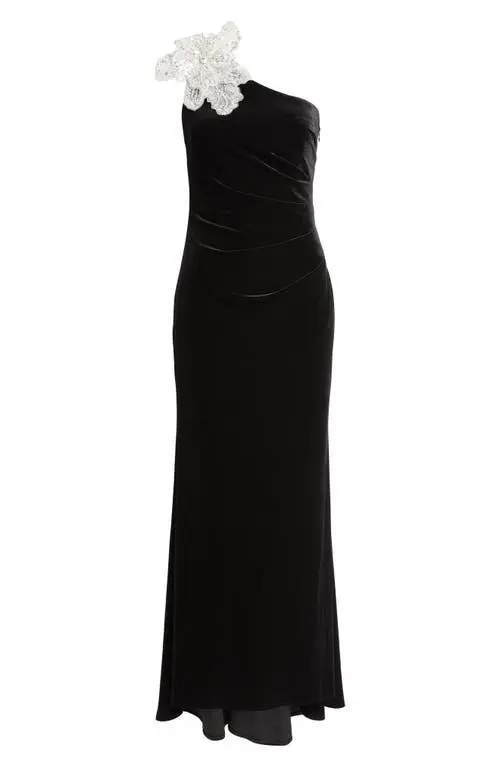 Eliza J One-shoulder Velvet Gown