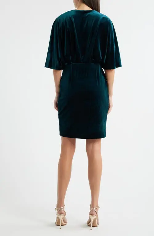 eliza j lace & velvet sheath dress Eliza J Velvet One-Shoulder Women's Sheath Dress, Size: 12, Purple
