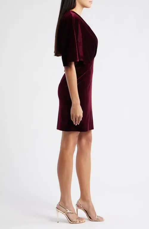 Eliza J Dolman Sleeve Velvet Sheath Dress In Wine - 60% Off | Editorialist