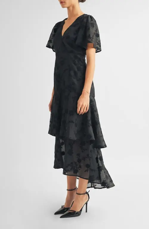 AROSE STUDIO Londyn Flutter Sleeve Gown