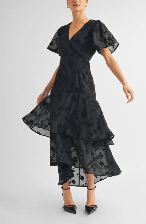 AROSE STUDIO Londyn Flutter Sleeve Gown
