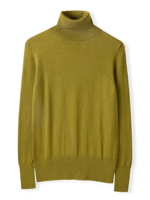 CELTIC & CO. British Merino Turtle Neck Sweater - Moss