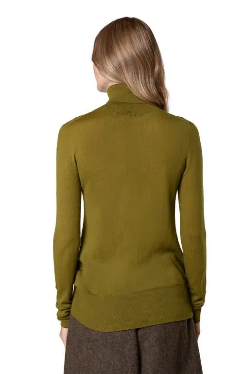 CELTIC & CO. British Merino Turtle Neck Sweater - Moss