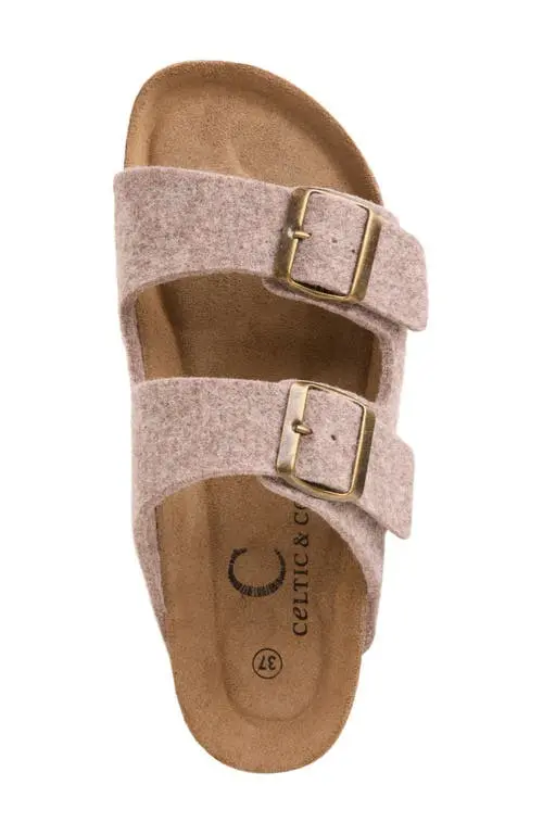 CELTIC & CO. Felt Double Buckle Slide Sandal