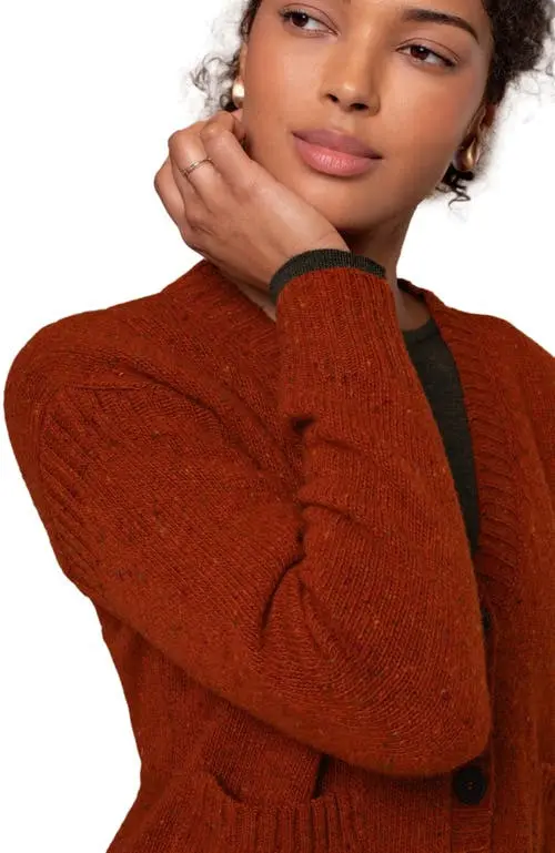 CELTIC & CO. Donegal Wool Boxy V-neck Cardigan