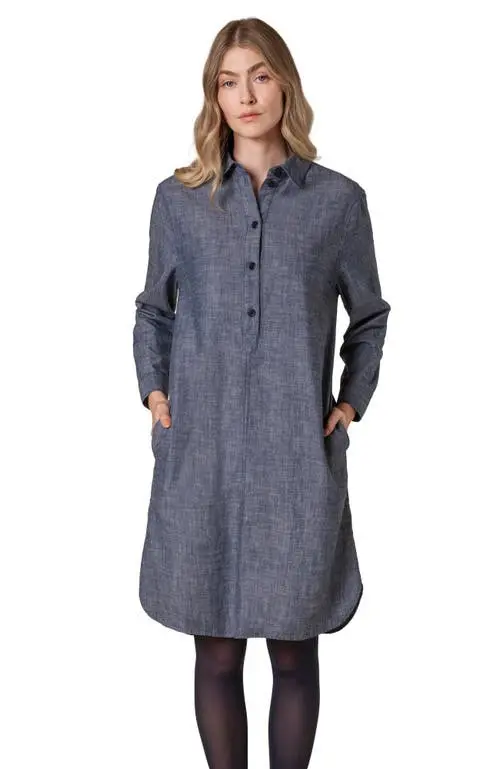 CELTIC & CO. Chambray Knee-length Shirt Dress
