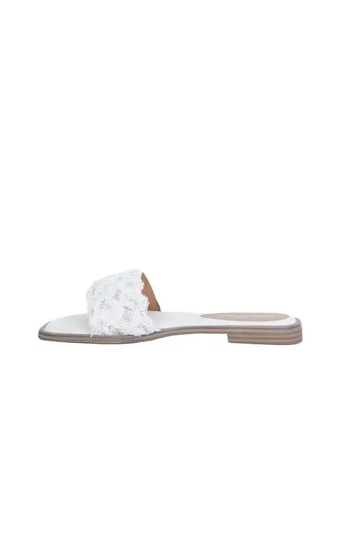 LAUREN LORRAINE Nina Denim Rhinestone Slides