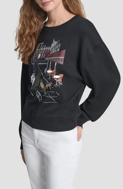 Dkny Bistro Graphic Cotton Blend Sweatshirt