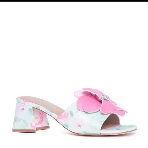 LAUREN LORRAINE Bonnie Floral Mules - Pink Multi