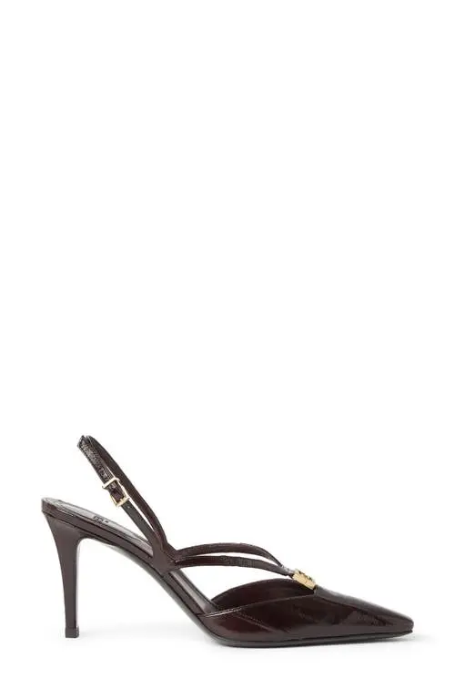 Fendi Ffold Genuine Eel Slingback Pumps - Brown