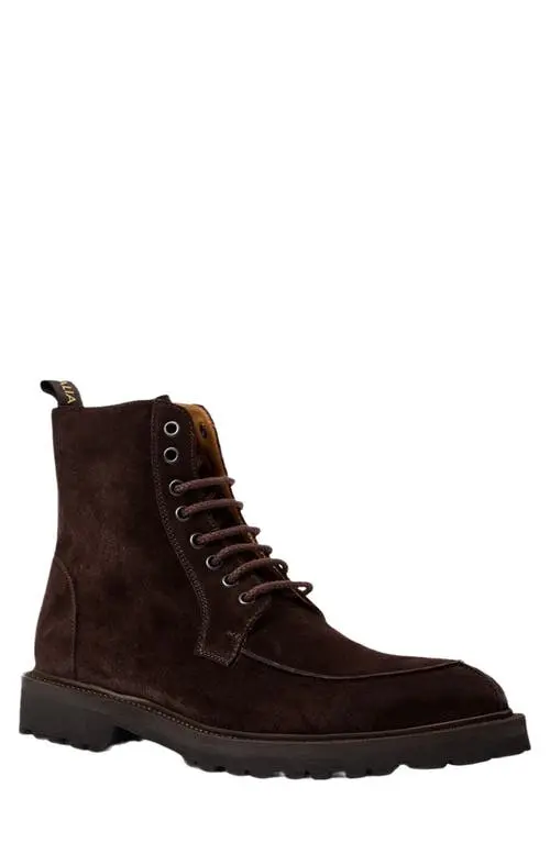 Aquatalia Danny Leather Lace-up Boots - Dark Brown Suede