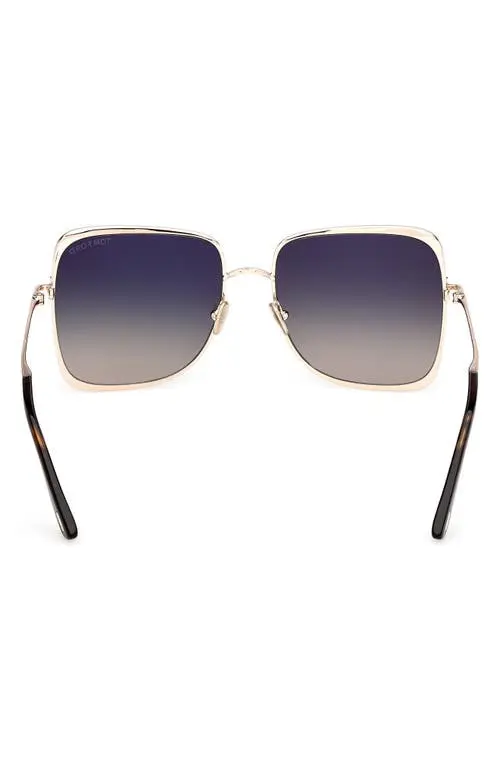 TOM FORD Tara 57mm Gradient Square Sunglasses