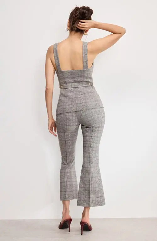 Good American Plaid Kick Flare Trousers