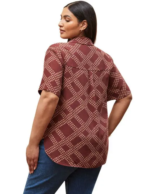 LIVE UNLIMITED Geo Print Short Sleeve Shirt