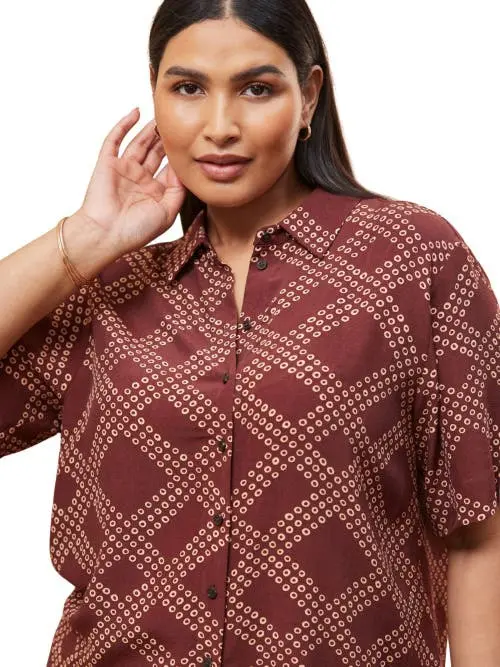 LIVE UNLIMITED Geo Print Short Sleeve Shirt