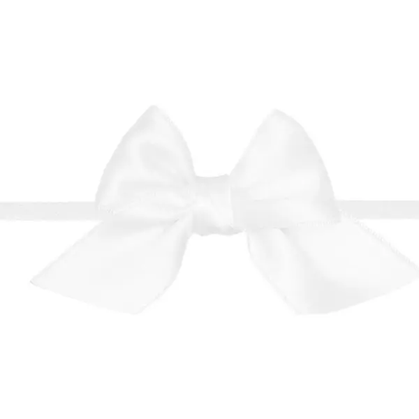 BABY BLING Baby Bloom Satin Skinny Headband - White