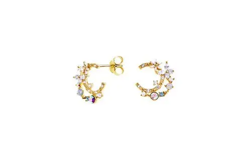 ARTE NOVA JEWELLERY Moon Ii Earrings - Silver Gold Plated