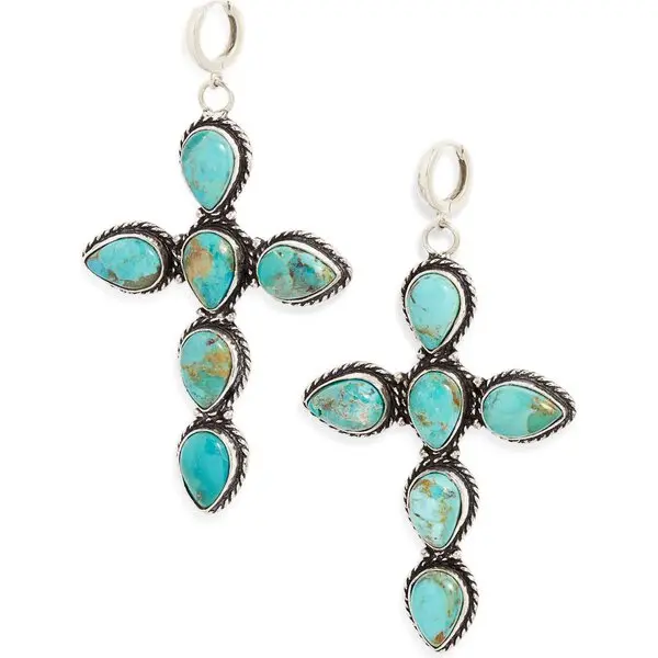 CHILD OF WILD Turquoise Drop Earrings - Silver