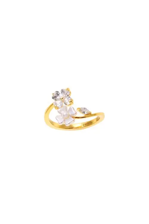 ARTE NOVA JEWELLERY Flores Ring - Silver Gold Plated