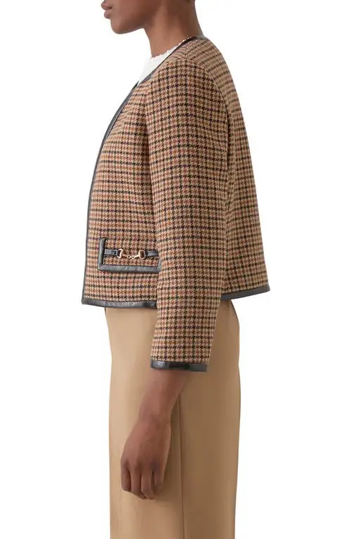 LK BENNETT Zisou Houndstooth Cropped Jacket