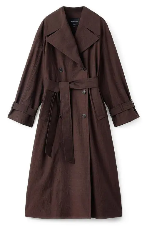 Mango Virgin Wool Blend Trench Coat