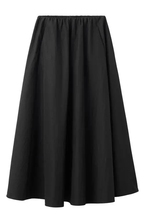 Mango Flared Cotton-blend Midi Skirt