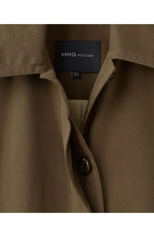 mango - Selection Belted Cotton-Blend Trench Coat