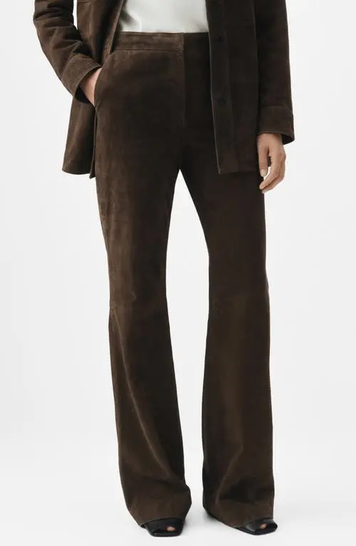 Mango Suede Flare Leg Pants