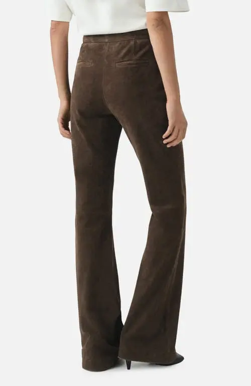 Mango Suede Flare Leg Pants