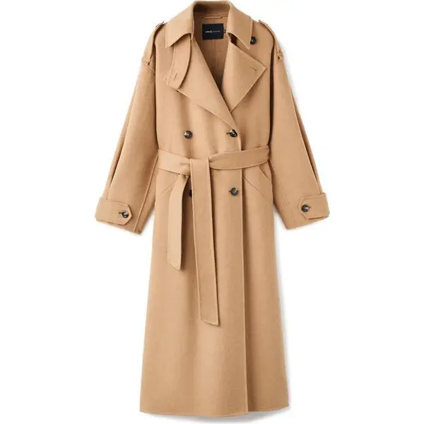 Mango Selection Double-breasted Wool-blend Trench Coat