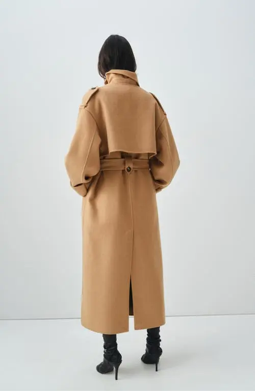 Mango Selection Double-breasted Wool-blend Trench Coat