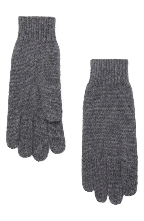 Mango Selection Cashmere Gloves - Medium Heather Grey
