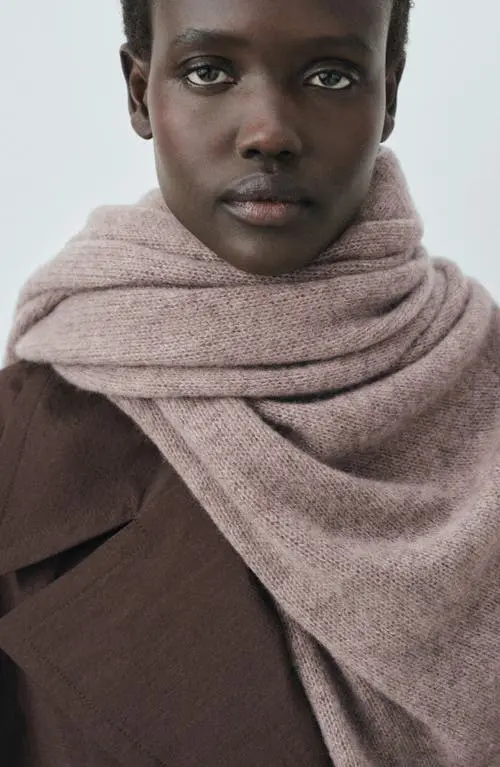 Mango Selection Cashmere Scarf - Medium Brown Heather
