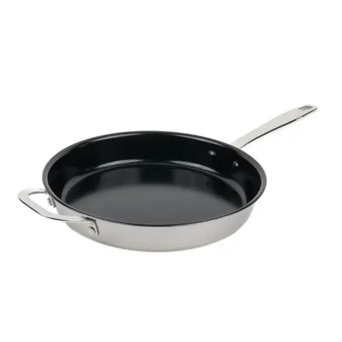 ALVA Maestro Nonstick Stainless Steel Frying Pan5-ply - Black