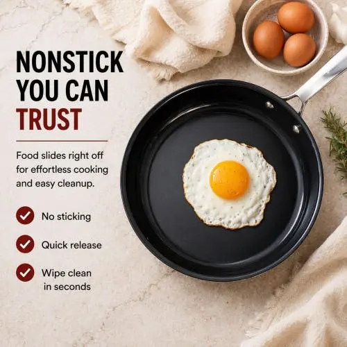 ALVA Maestro Nonstick Stainless Steel Frying Pan5-ply