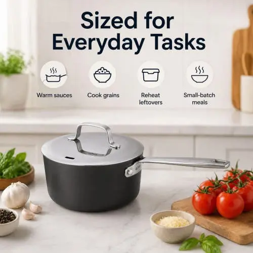 ALVA Maestro 2 Qt. Nonstick Saucepan + Lid
