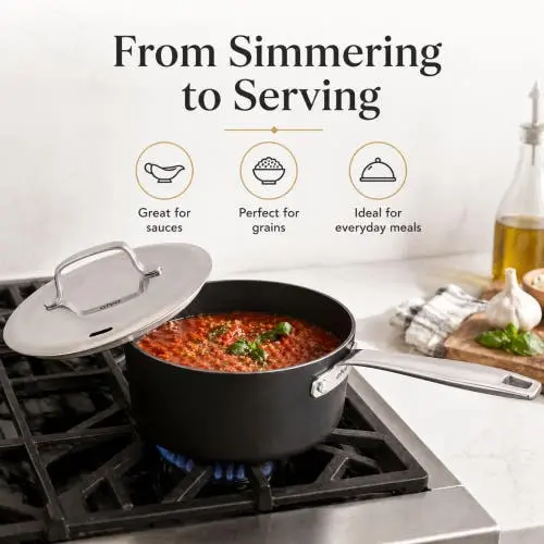 ALVA Maestro 2 Qt. Nonstick Saucepan + Lid