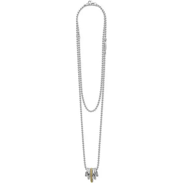 Lagos Caviar Lux Pavé Diamond Pendant Necklace - Two-tone