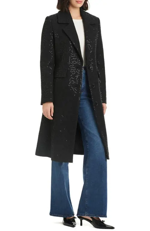Kate Spade New York Sequin Pattern Longline Coat