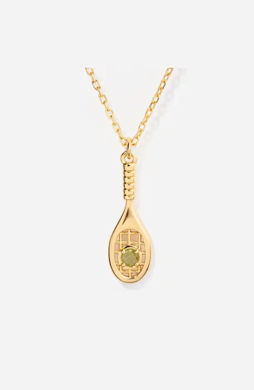 LITTLE SKY STONE Tennis Racket Charm Necklace - Metallic Gold
