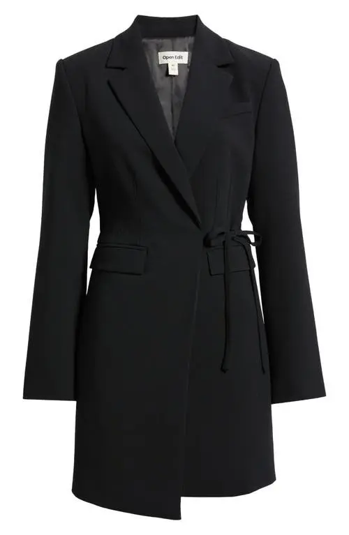 OPEN EDIT The Icon Suiting Wrap Blazer Dress - Black